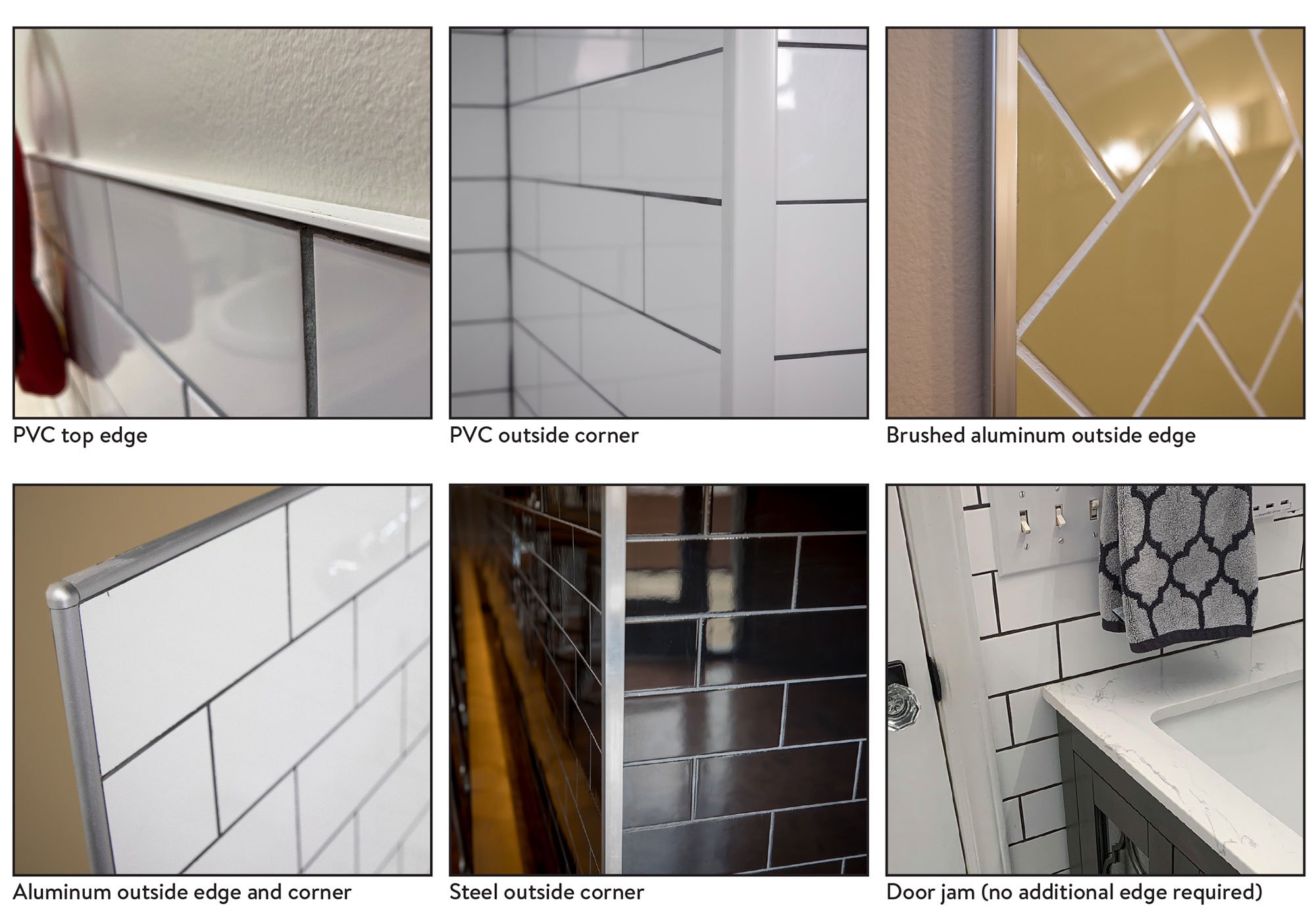 Six3tile Shower And Backsplash Tile Edge Trim Options 